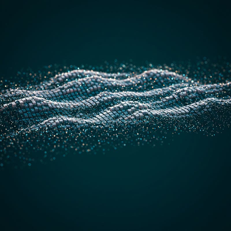 Undulating Wave-like Patterns Composed of Interconnected Small Blocks and Particles Stock ...