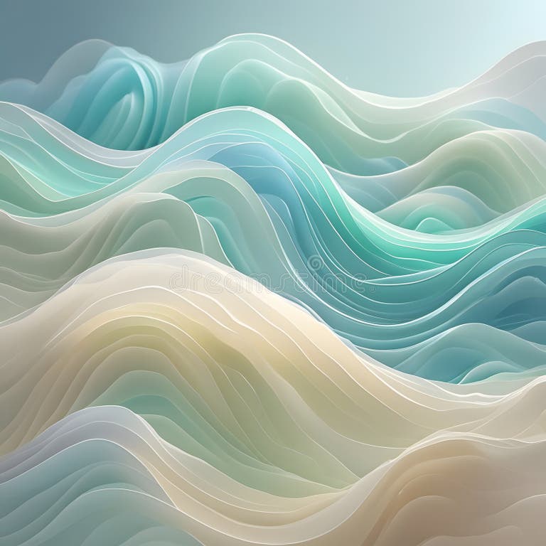 The Artwork Features Wave Patterns in Graduated Transparency, Creating ...