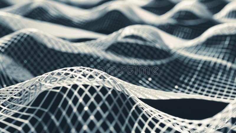 Dynamic Fluidity Intricate Networks of Undulating White Mesh Structures ...