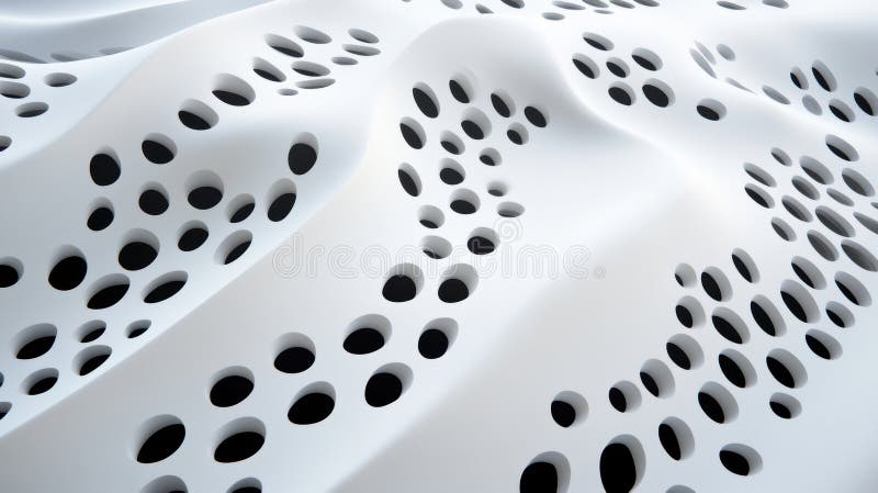 Undulating White Surface with Circular Perforations Creates a Modern ...
