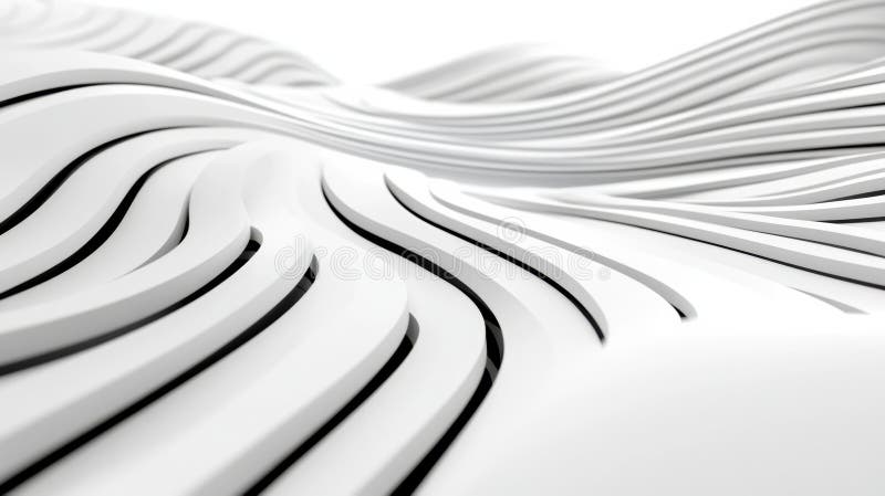 Undulating White Waves Create a Mesmerizing Abstract Landscape, AI ...