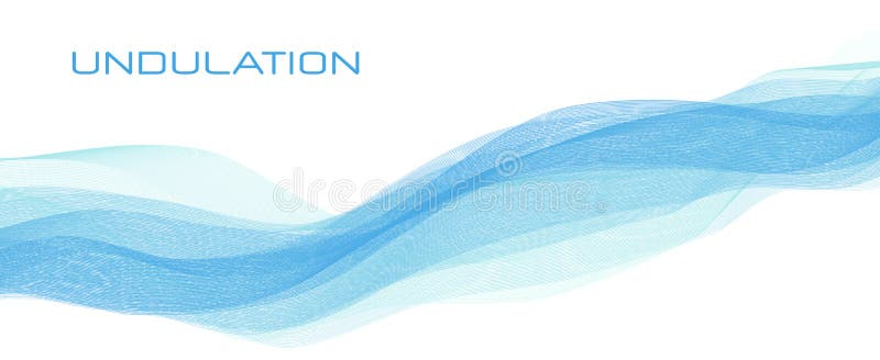 Undulation. Bluish Complicated Waves by Thin Flowing Lines Stock Vector ...