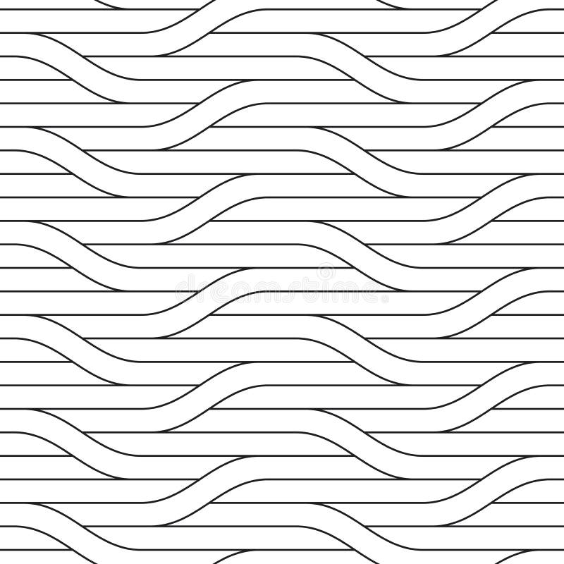 Undulation Seamless Pattern, Black Stock Vector - Illustration of ...