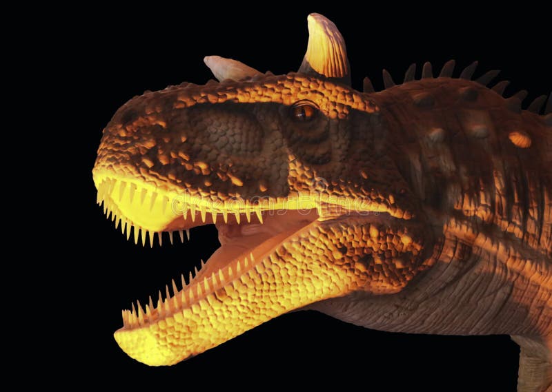 Une Chair Mangeant Le Dinosaure De Carnotaurus, Taureau Carnivore Photo ...