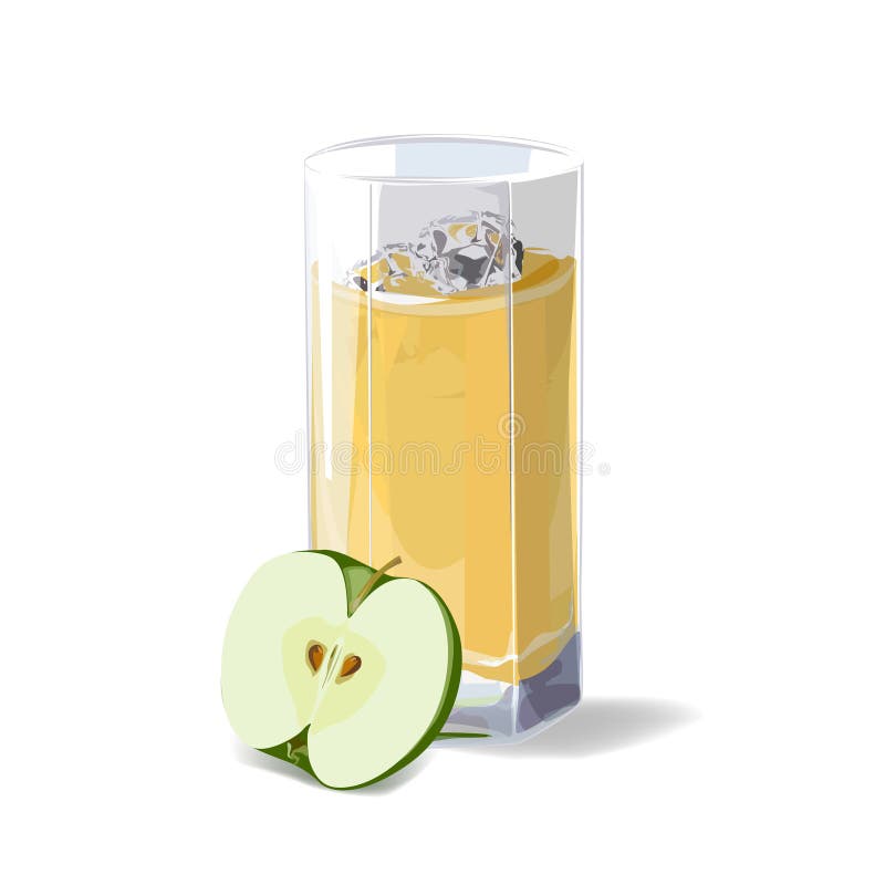Une Glace De Jus De Pomme Illustration Illustration Stock ...