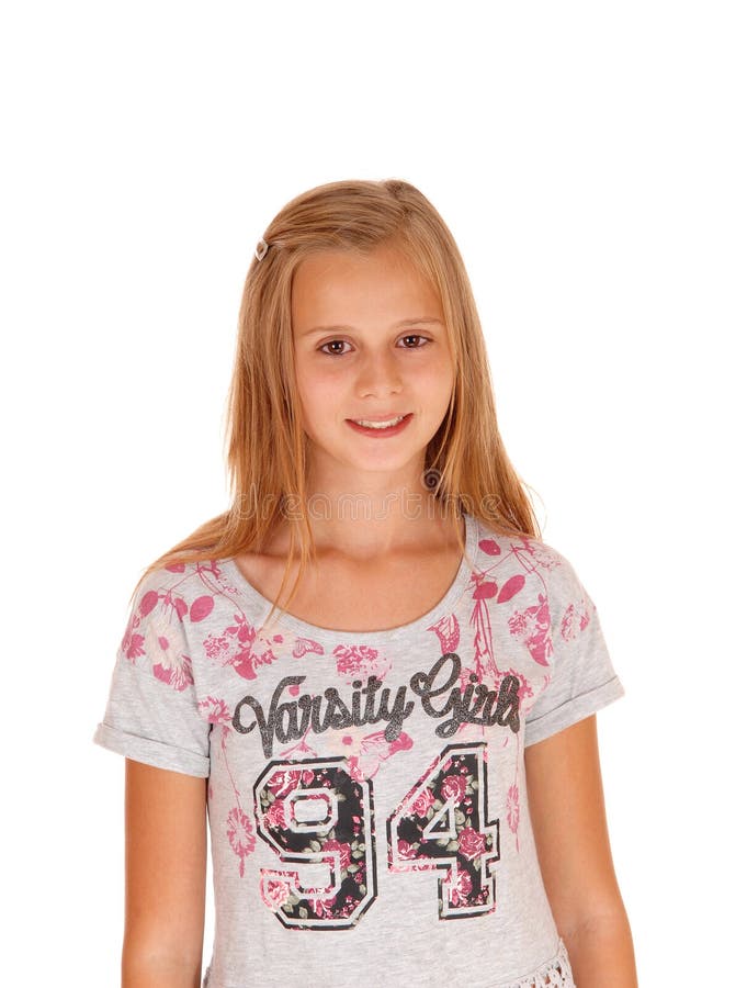 Une Jeune Fille Heureuse Se Tenant De Lavant Image Stock Image Du