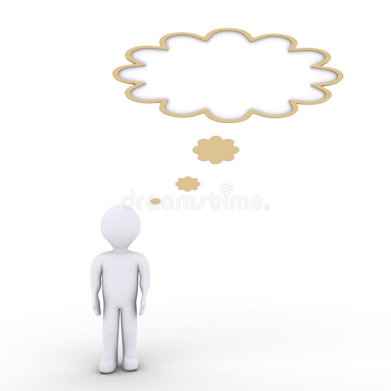 Une Personne Pense Et Une Bulle De La Parole Illustration Stock ...