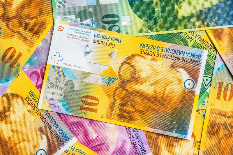 Billets De Banque D'une Devise De Franc Suisse De Pile Image stock ...