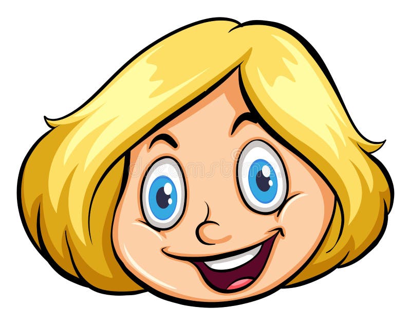 Une tête d'une fille illustration de vecteur. Illustration du facial ...