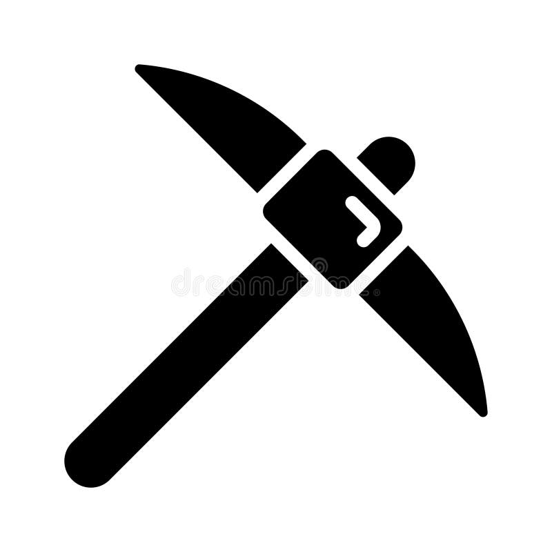 Mining Pickaxe Tool Symbols Vector Icon Stock Vector - Illustration of ...