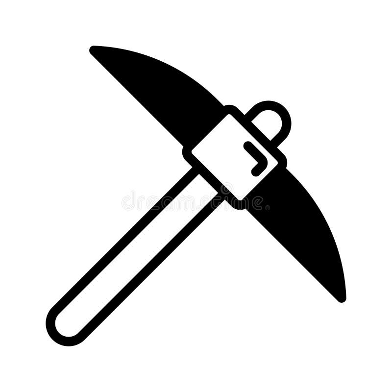 Mining Pickaxe Tool Symbols Vector Icon Stock Vector - Illustration of ...