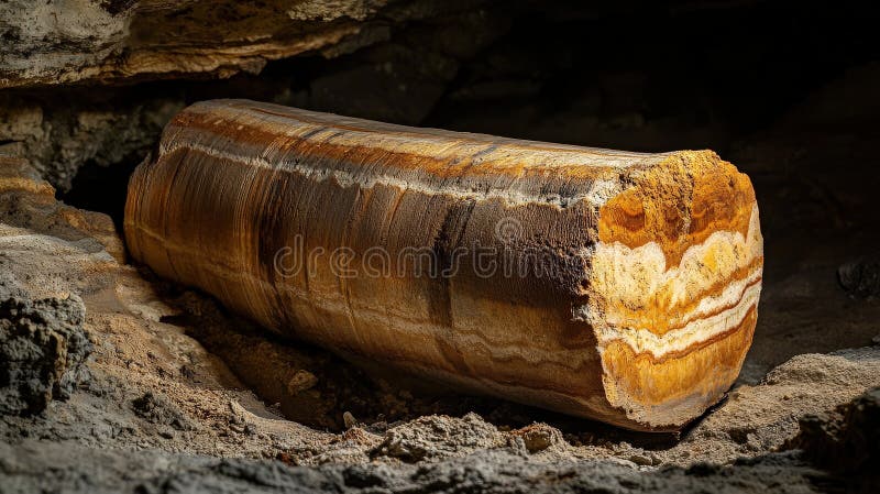 Unearthed Sandstone Cylinder Discovered through Drilling Process Stock ...