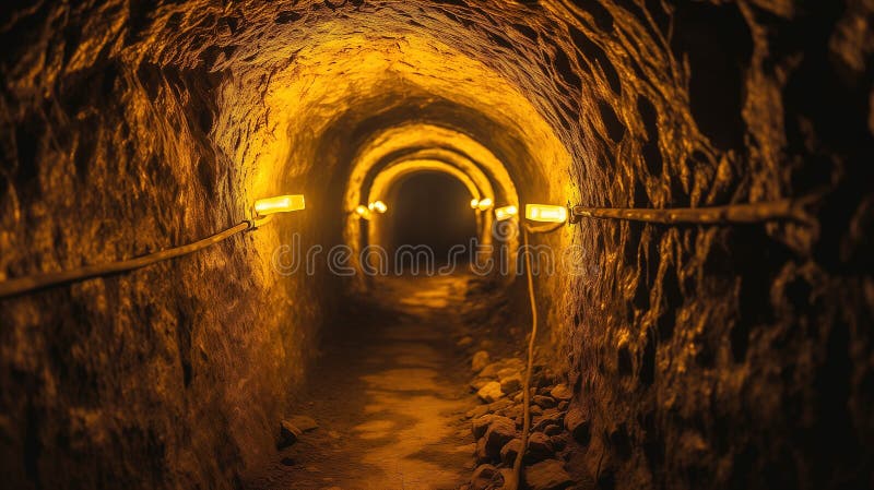 Unearthed Secrets: a Long, Dark Empty Terror Tunnel Deep Underground ...