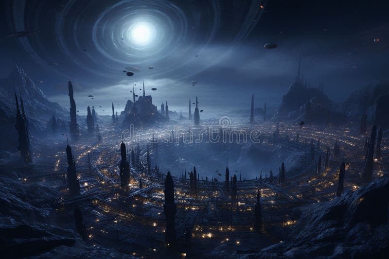 Unearthly Apocalypse Featuring Floating Aquatic Stock Illustration ...