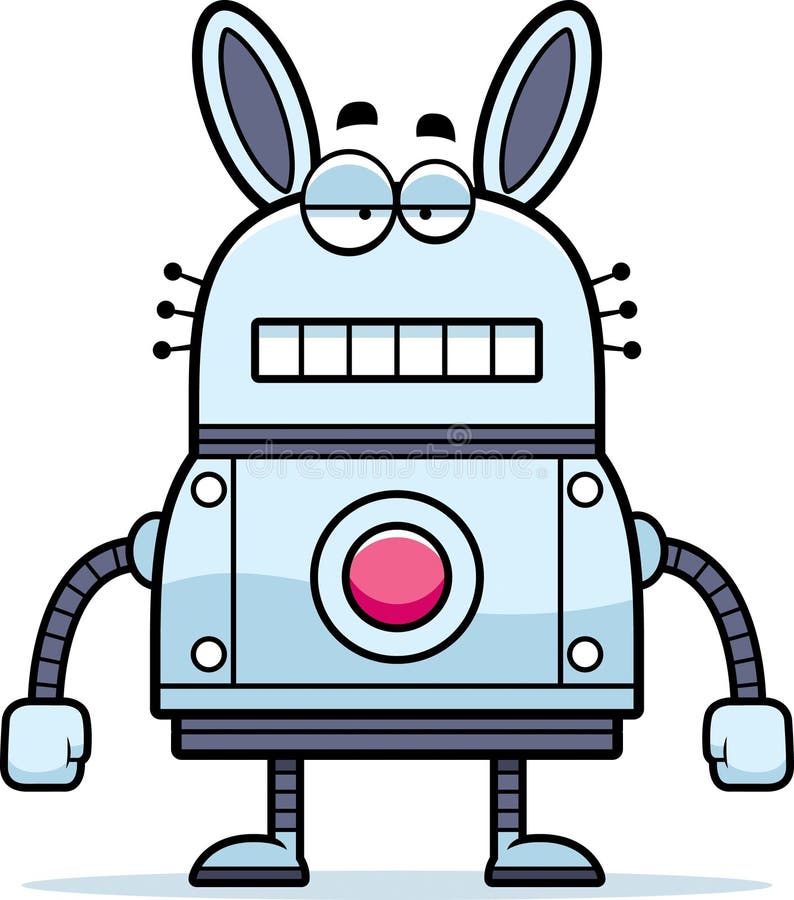 Unemotional Cartoon Robot Rabbit Stock Vector - Illustration of machine ...