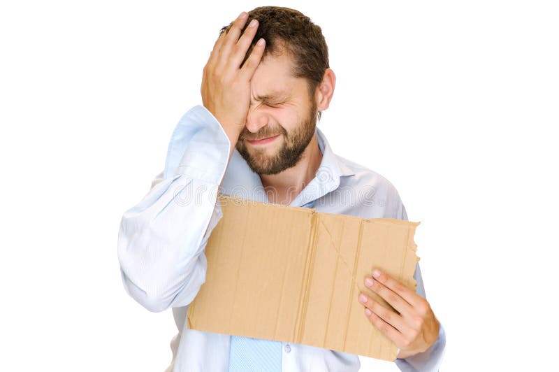 Unemployed stock photo. Image of poster, business, hands - 25514626