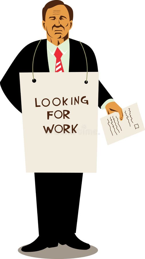 Unemployed man stock vector. Illustration of walking, worker - 8193523
