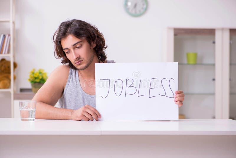 Unemployed Man Desperate at Home Stock Image - Image of crying, help ...