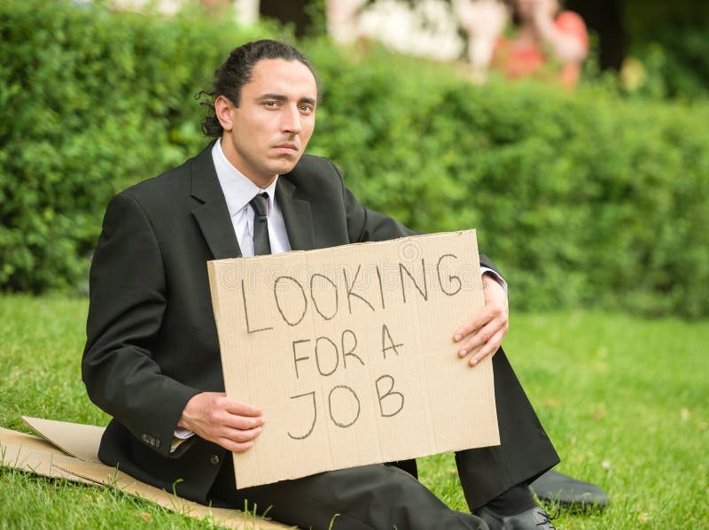 Unemployed man stock photo. Image of employment, loneliness - 55346576