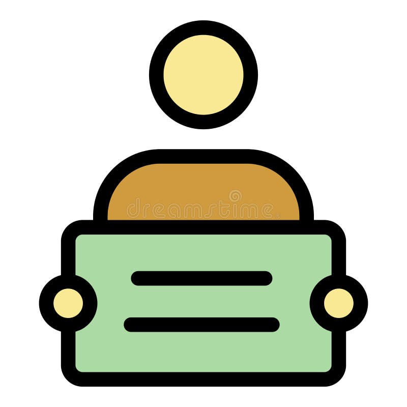 Unemployed Man Icon Color Outline Vector Stock Vector - Illustration of ...