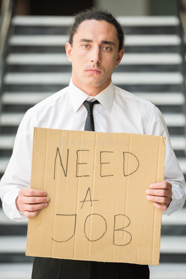 Unemployed man stock image. Image of crisis, problem - 55346377