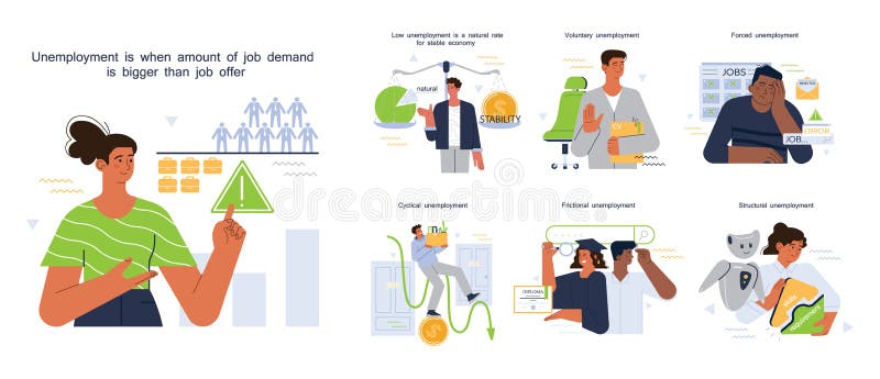 Unemployment Concept Set. Social Problem of Occupancy, Job Offer Stock ... Unemployment Concept Set. Social Problem of Occupancy, Job Offer Stock ...