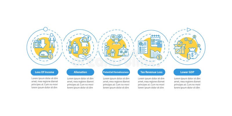 Unemployment Negative Effects Vector Infographic Template Stock Vector ...