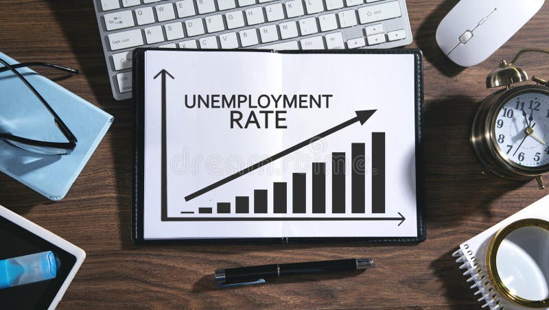 Unemployment Rate Graph on Notepad with a Business Objects Stock Photo ...