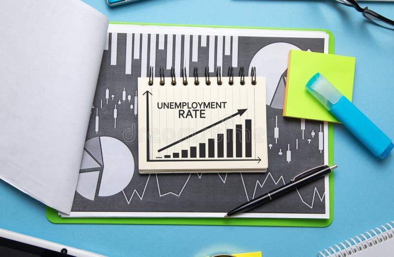 Unemployment Rate Graph on Notepad with a Business Objects Stock Photo ...
