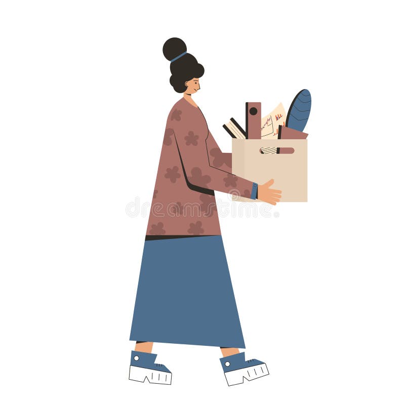 Unemployment. Woman Lost Office Job Concept Vector Illustration Stock ... Unemployment. Woman Lost Office Job Concept Vector Illustration Stock ...