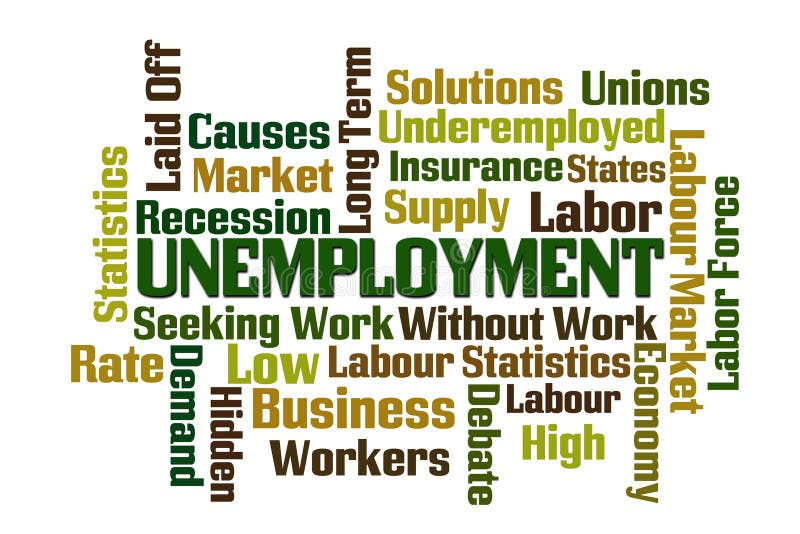Unemployment Word Cloud stock illustration. Illustration of term ...