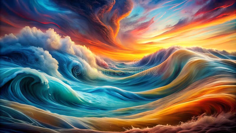 The Unending Surge: a Symphony of Water and Light Generative AI Stock ...