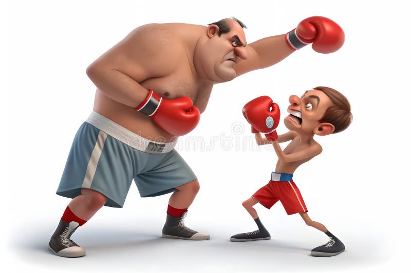 Unequal Boxing Match Highlighting Different Size Fighters - 3D Funny ...