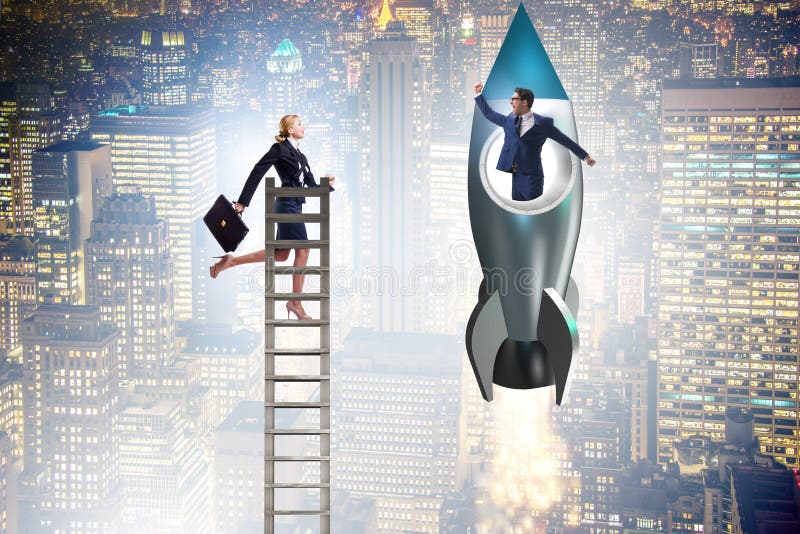 The Unequal Career Opportunities Concept For Men And Women Stock Image