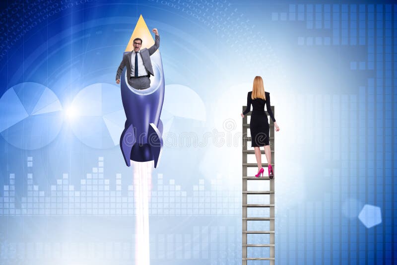 Unequal Career Opportunities Concept For Men And Women Stock Image