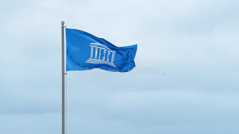 UNESCO Organization flag stock footage. Video of epic - 291164842