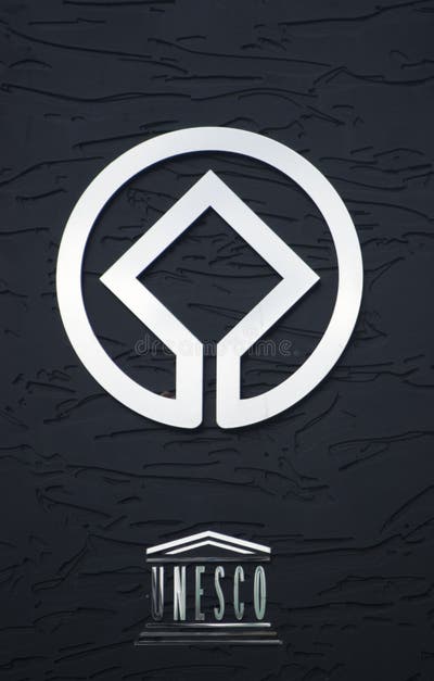 Unesco sign editorial stock image. Image of detail, polished - 6900719