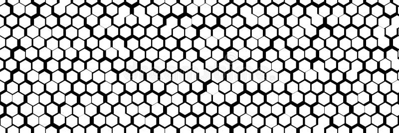 Uneven Black and White Honey Comb Simple Seamless Pattern Stock Vector ...