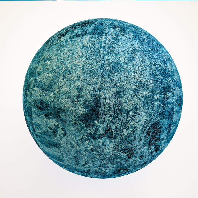 Uneven Blue Openwork Sphere with Texture on a White Background. 3d ...