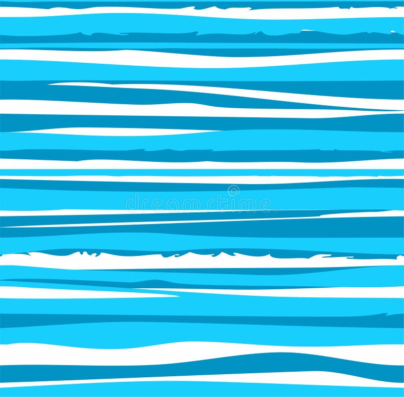 Uneven Blue Stripes, Seamless Pattern, Sea Waves, Simulation, Vector ...