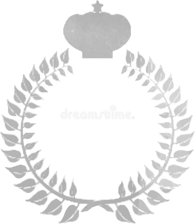 Uneven Color Round Frame of Silver Laurel and Crown Stock Vector ...