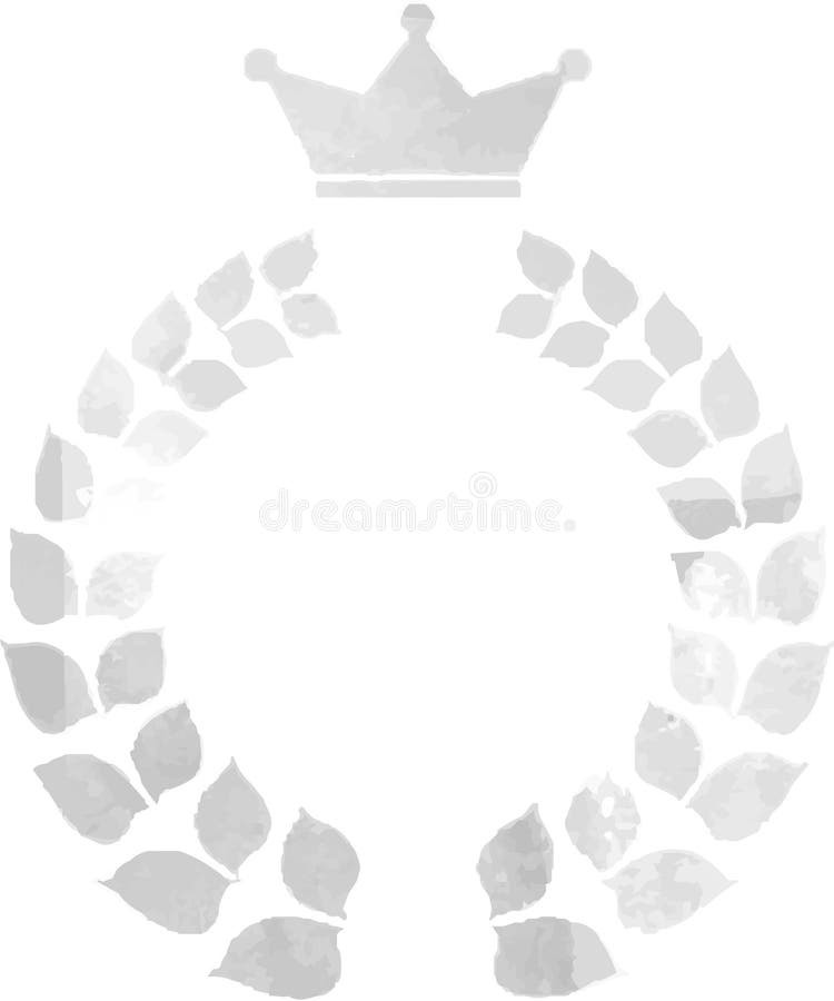 Uneven Color Round Frame of Silver Laurel and Crown Stock Vector ...