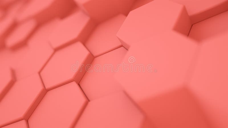 Uneven Coral Hexagon Array Pattern Stock Illustration - Illustration of ...
