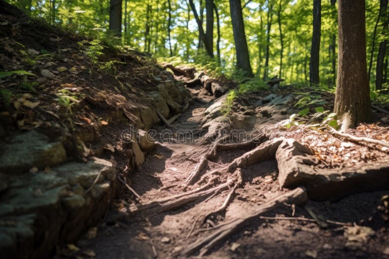 Uneven Ground on a Hiking Trail Stock Photo - Image of terrain, outdoor ...