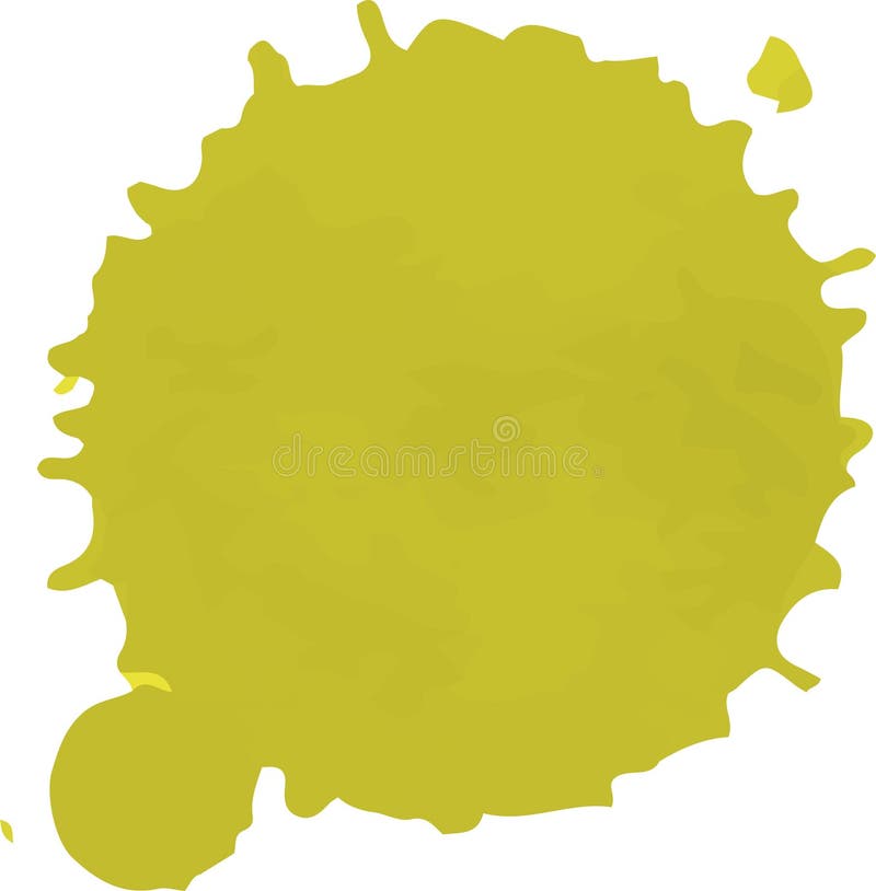 Uneven Mustard Paint Blot with Side Splatter Drop. Stock Image - Image ...