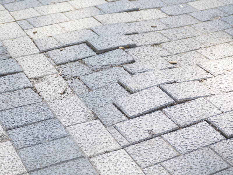 Uneven Sidewalk Tiles. Potholes, Insecurity and Risk, Hd Image Stock ...