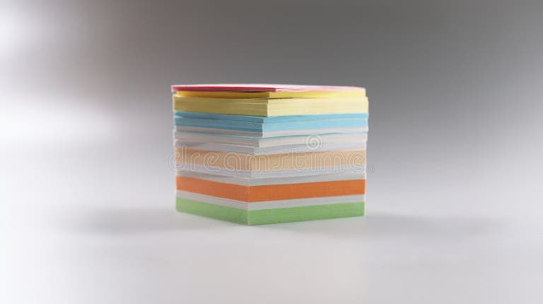 Uneven Stack of Sticky Post it Notes on Grey Surface, Bunch of Clean ...