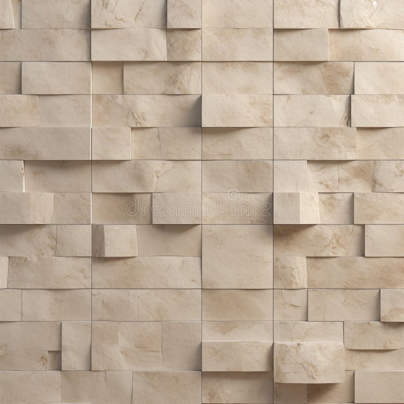 Uneven Surface Beige Tiled Wall Textured Stock Image - Image of tiled ...