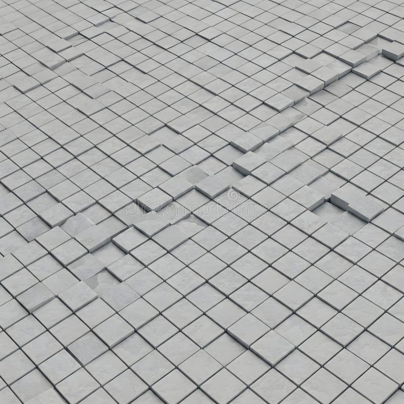 An Uneven Surface of Light Grey Square Blocks Arranged in a Grid ...