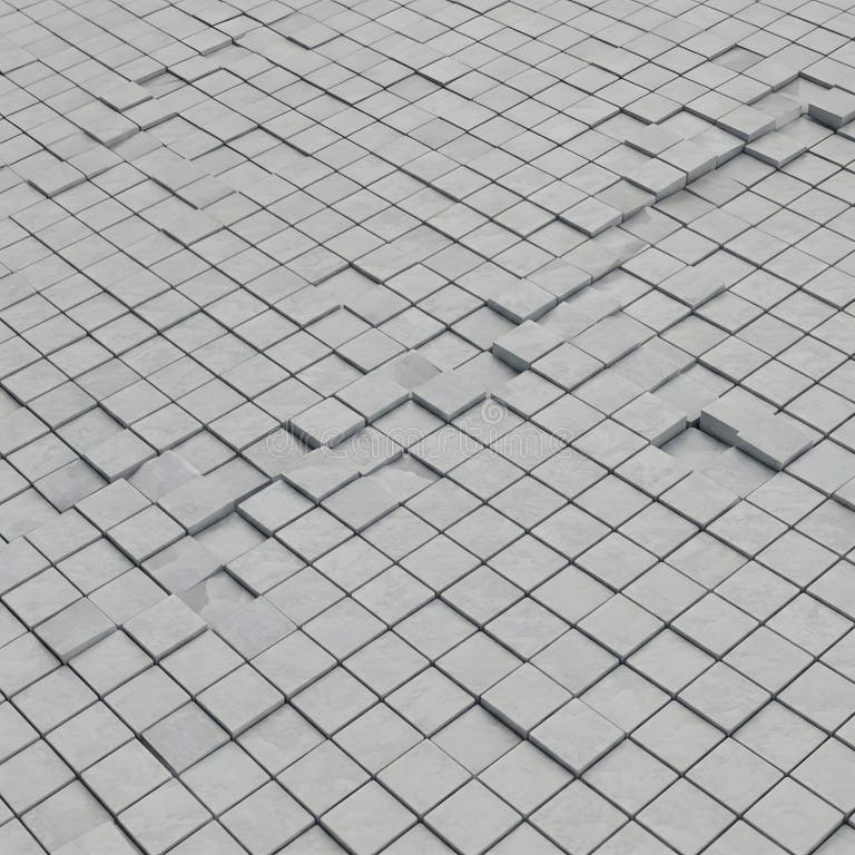 An Uneven Surface of Light Grey Square Blocks Arranged in a Grid ...